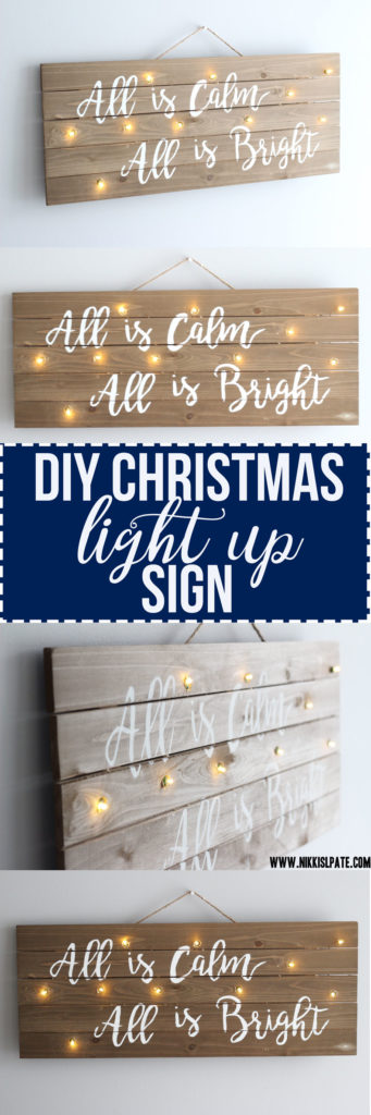 How to Make a DIY Christmas Lights Sign | Nikki's Plate