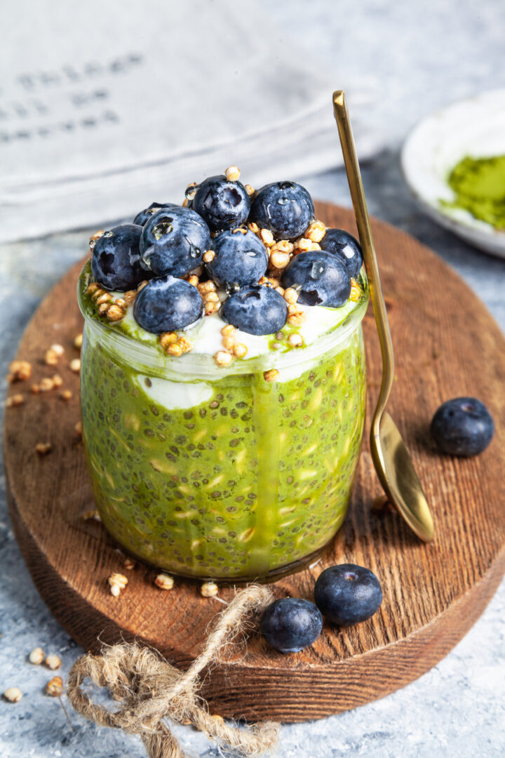 Matcha and Blueberry Chia Pudding Recipe - Nikki's Plate