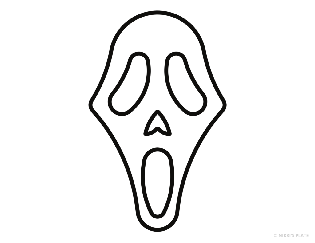 Free Scream Pumpkin Carving Stencil – Ghostface Printable