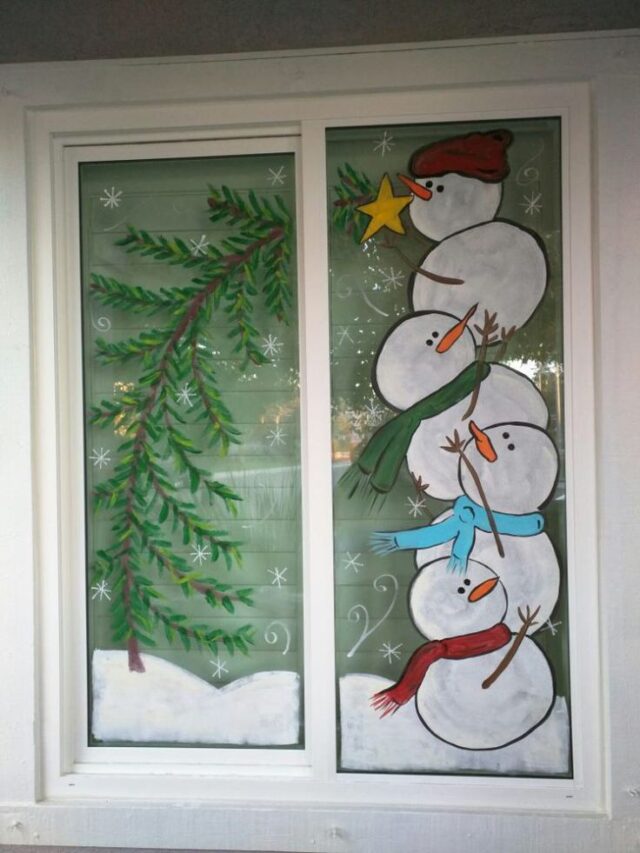 30 Cute Christmas Window Painting Ideas - Nikki's Plate