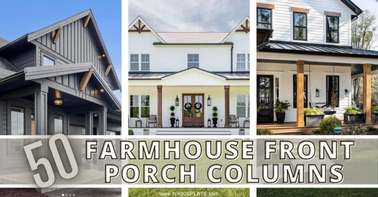 50 Beautiful Farmhouse Porch Columns For a Grand Entrance - NP
