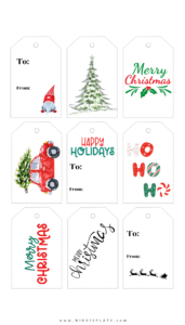 36 FREE Christmas Gift Tags Printables - Nikki's Plate