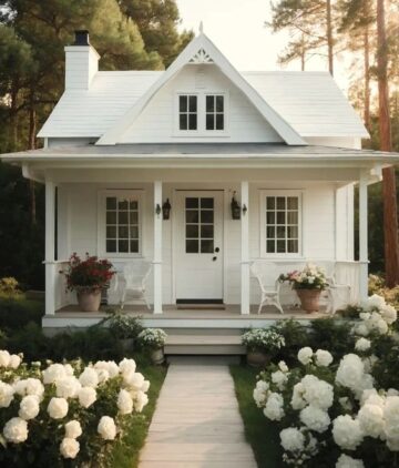 15 Cute Tiny White Cottages Full of Charm - Nikki's Plate