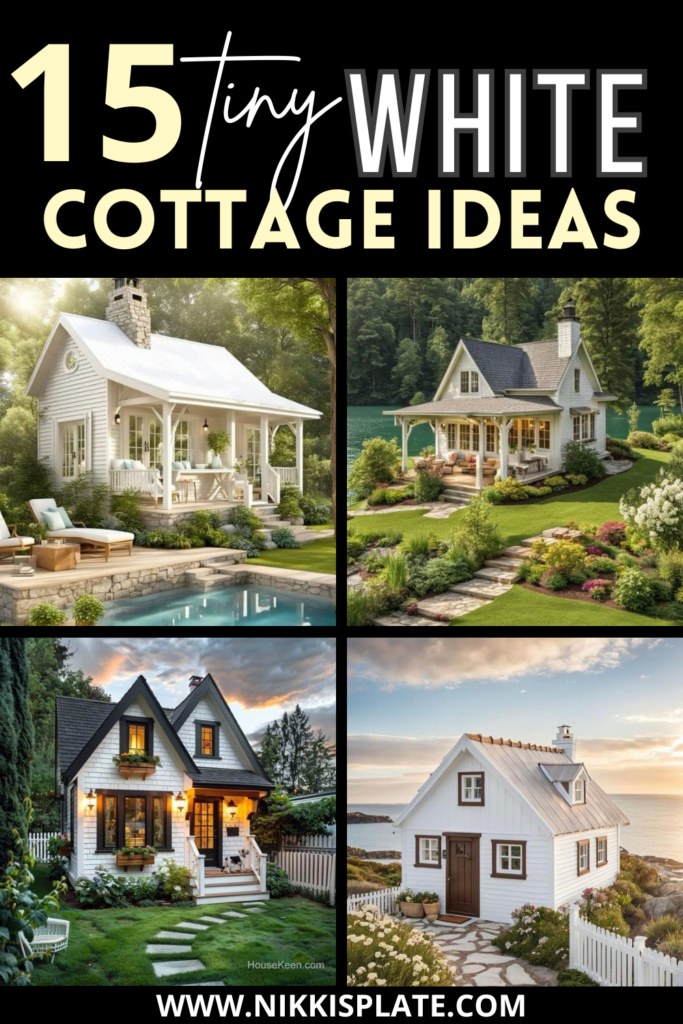 15 Cute Tiny White Cottages Full of Charm - Nikki's Plate