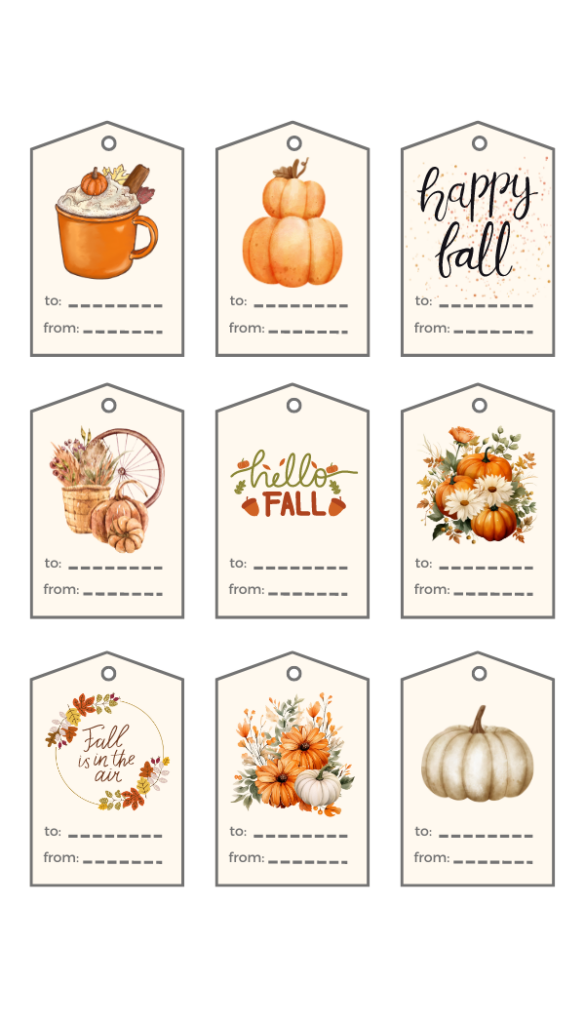 27 FREE Fall Gift Tags (Printable PDF) - Nikki's Plate