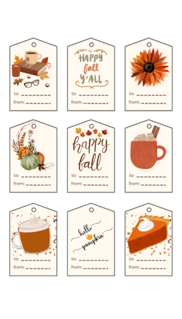 27 FREE Fall Gift Tags (Printable PDF) - Nikki's Plate