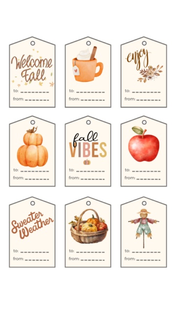 27 FREE Fall Gift Tags (Printable PDF) - Nikki's Plate