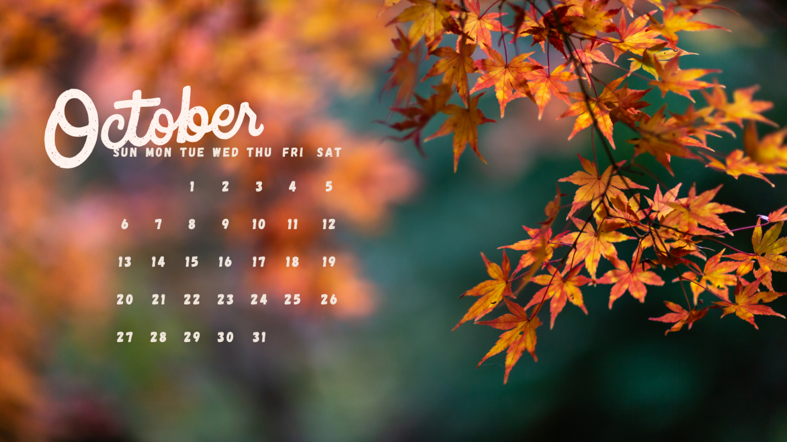 20 FREE OCTOBER 2024 DESKTOP CALENDAR BACKGROUNDS (EASY DOWNLOAD)