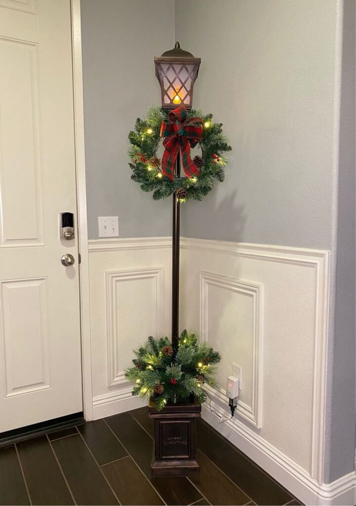 25 Festive Christmas Lamp Post Decor Ideas - Nikki's Plate