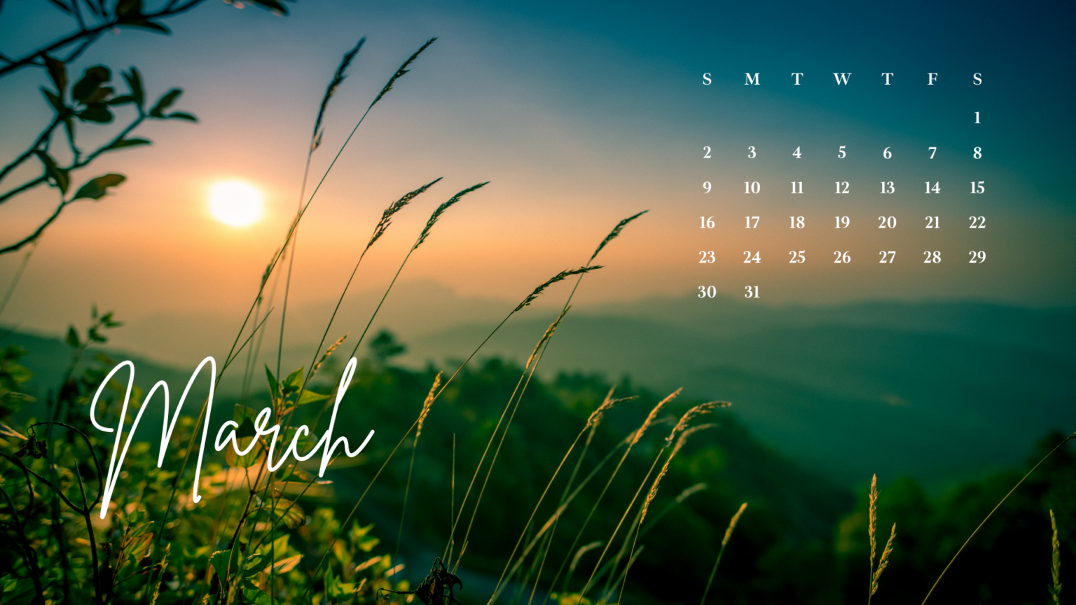 20 FREE MARCH 2025 DESKTOP CALENDAR BACKGROUNDS (EASY DOWNLOAD)