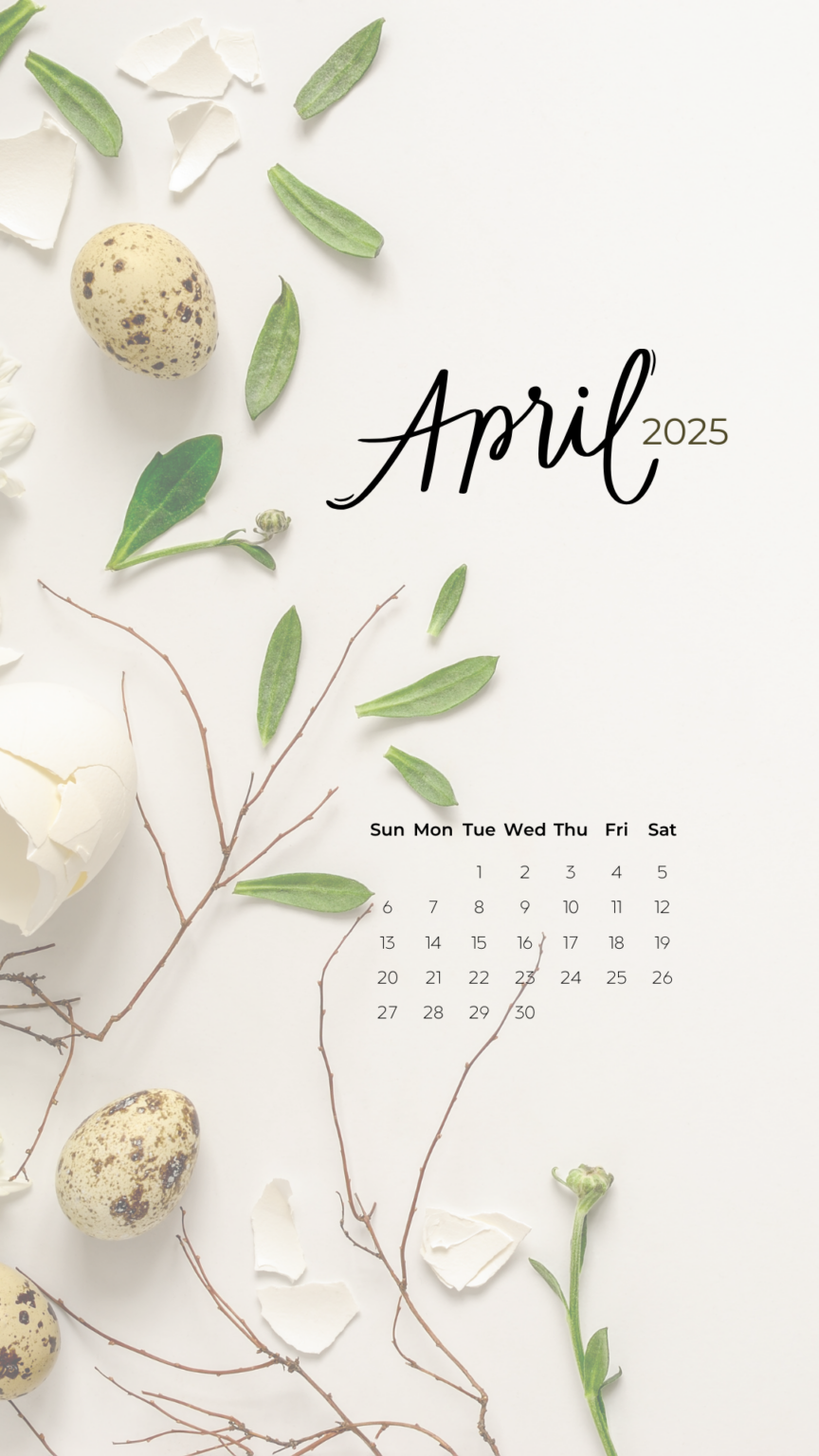 20 FREE April 2025 iPhone Calendar Backgrounds