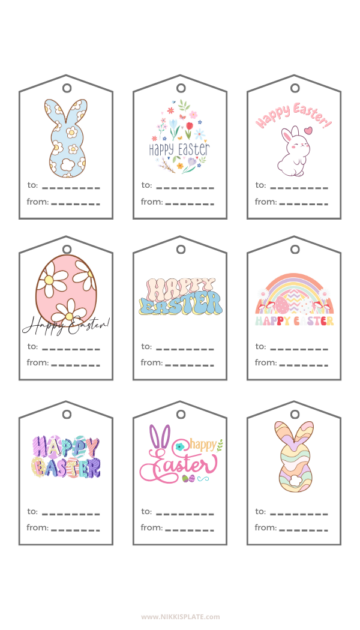 36 CUTE Free Printable Easter Gift Tags - Nikki's Plate