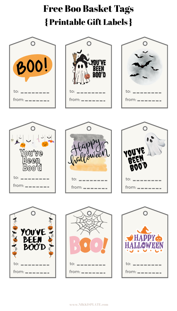 18 Free Printable Boo Basket Tags & Printable Gift Labels - NP
