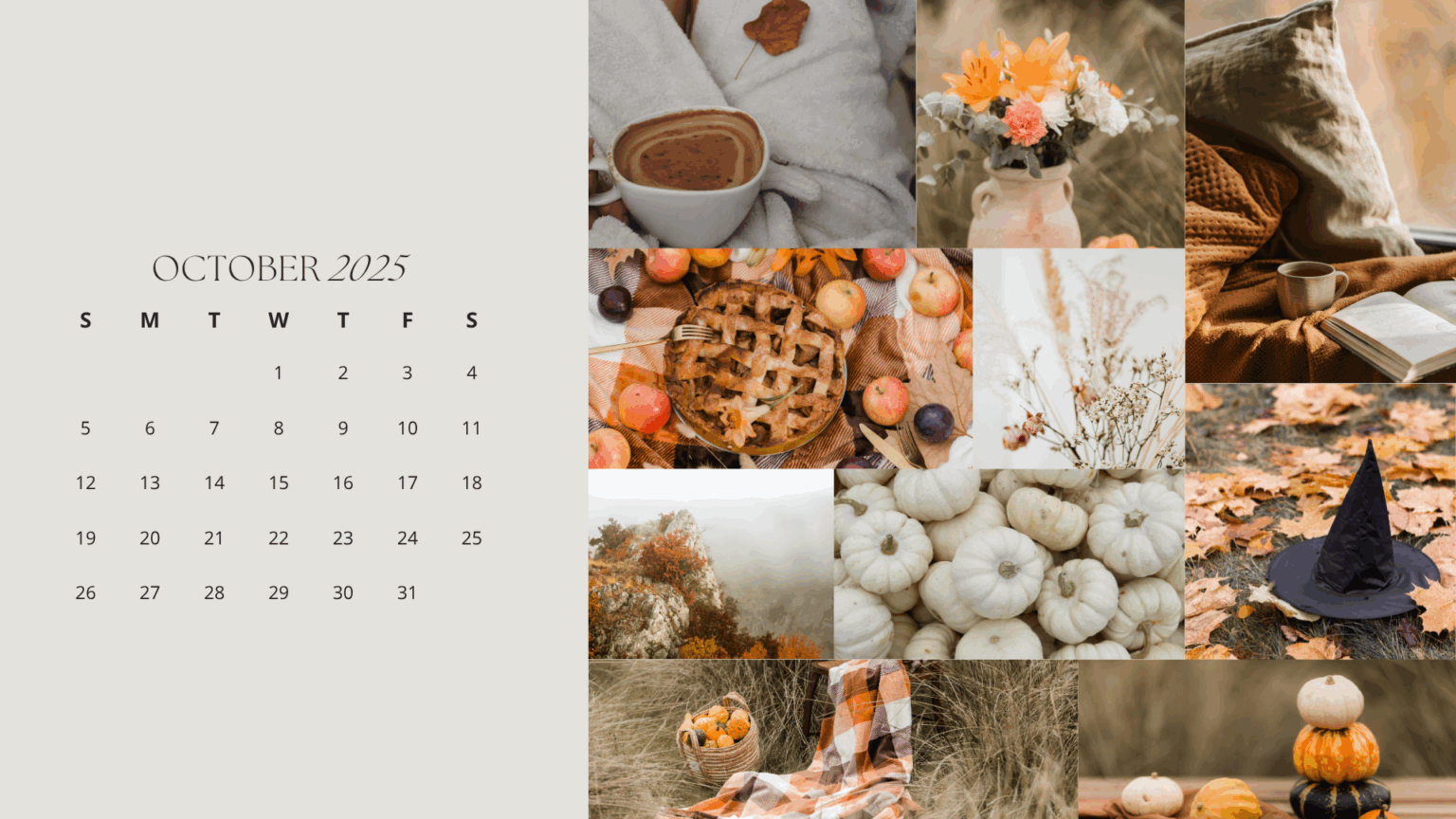30 Free October 2025 Desktop Calendar Backgrounds (EASY DOWNLOAD)