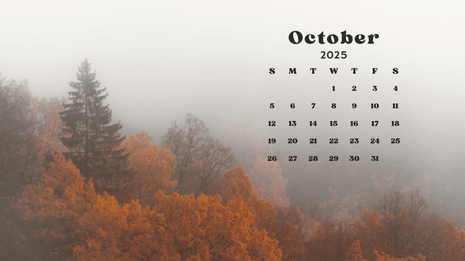 30 Free October 2025 Desktop Calendar Backgrounds (EASY DOWNLOAD)