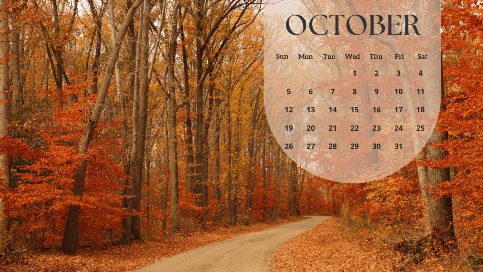 30 Free October 2025 Desktop Calendar Backgrounds (EASY DOWNLOAD)