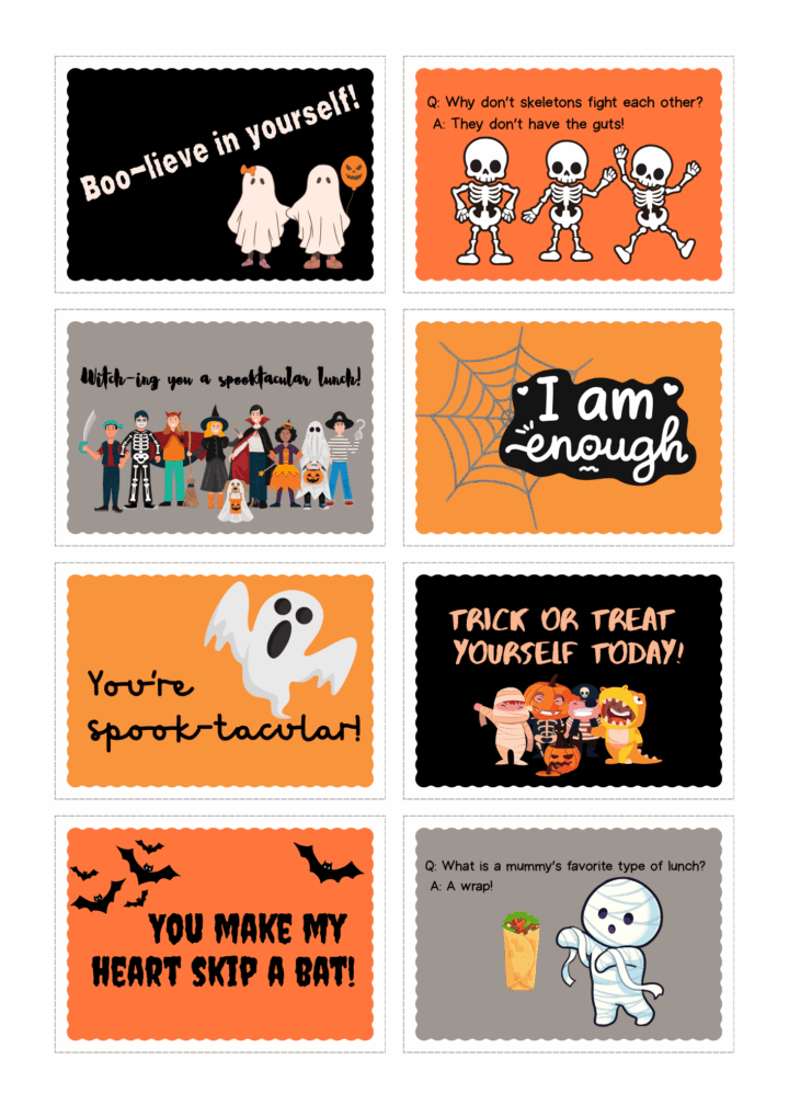 25 Free Halloween Lunchbox Notes for Kids