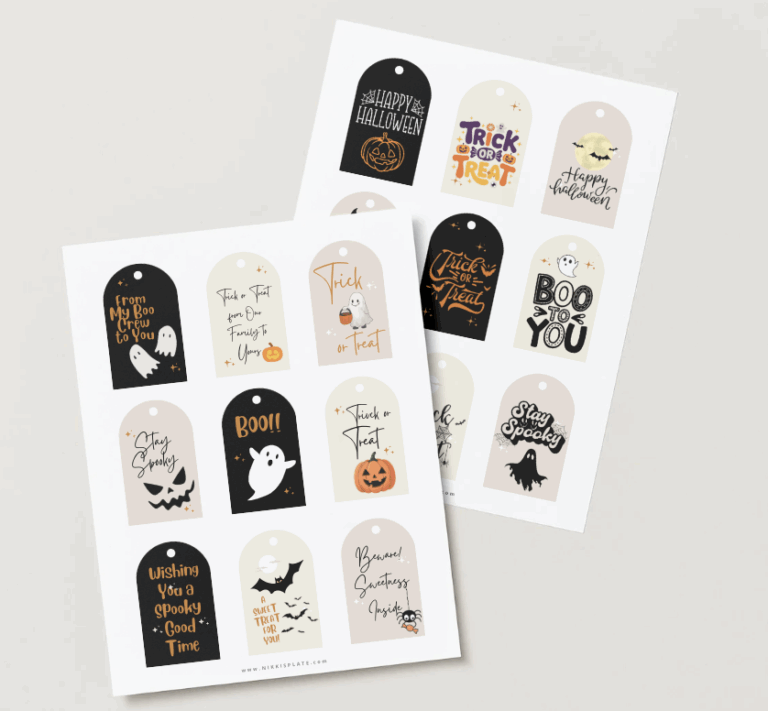15 Free Halloween Printable Gift Tags (Cute & Spooky Designs for Treat ...