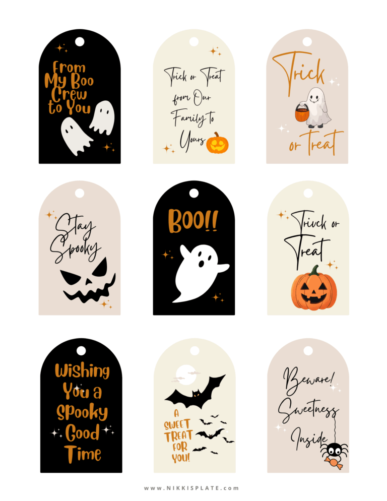 15 Free Halloween Printable Gift Tags (Cute & Spooky Designs for Treat ...