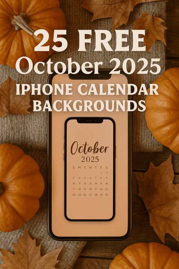 25 October 2025 iPhone Calendar Backgrounds (FREE EASY DOWNLOAD)