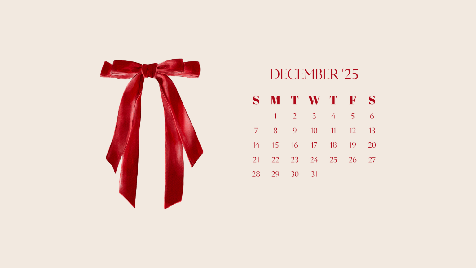 30 Free December 2025 Desktop Calendar Backgrounds (EASY DOWNLOAD)