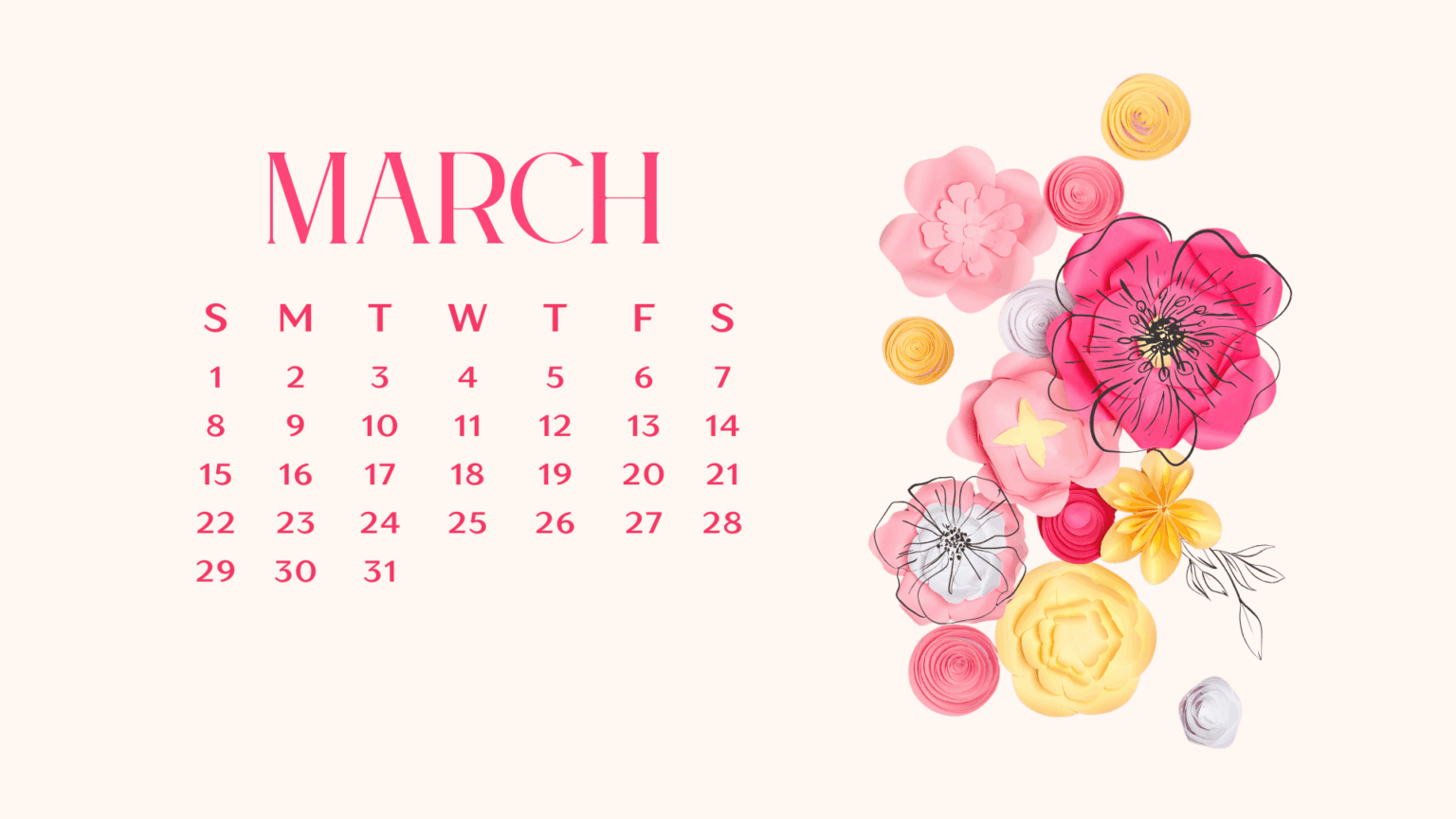 30 Free March 2026 Desktop Calendar Backgrounds (EASY DOWNLOAD)