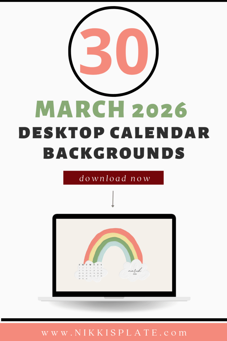 30 Free March 2026 Desktop Calendar Backgrounds (EASY DOWNLOAD)