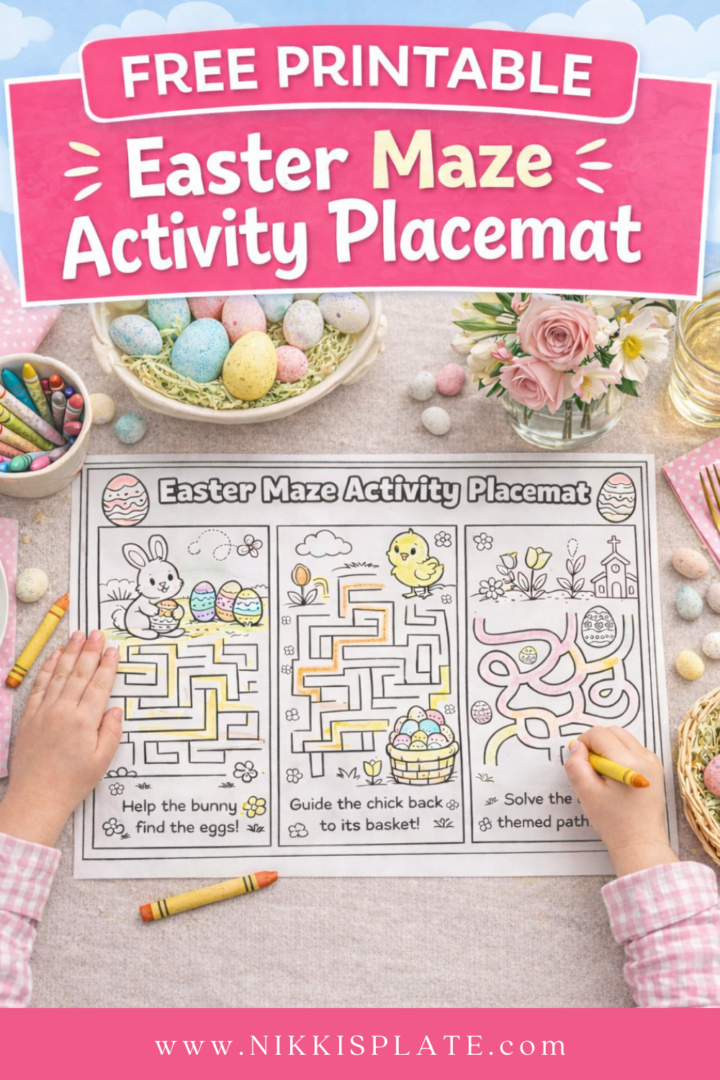 5 Free Easter Placemat Printables for Kids (Dinner Table Activity Pack PDF)