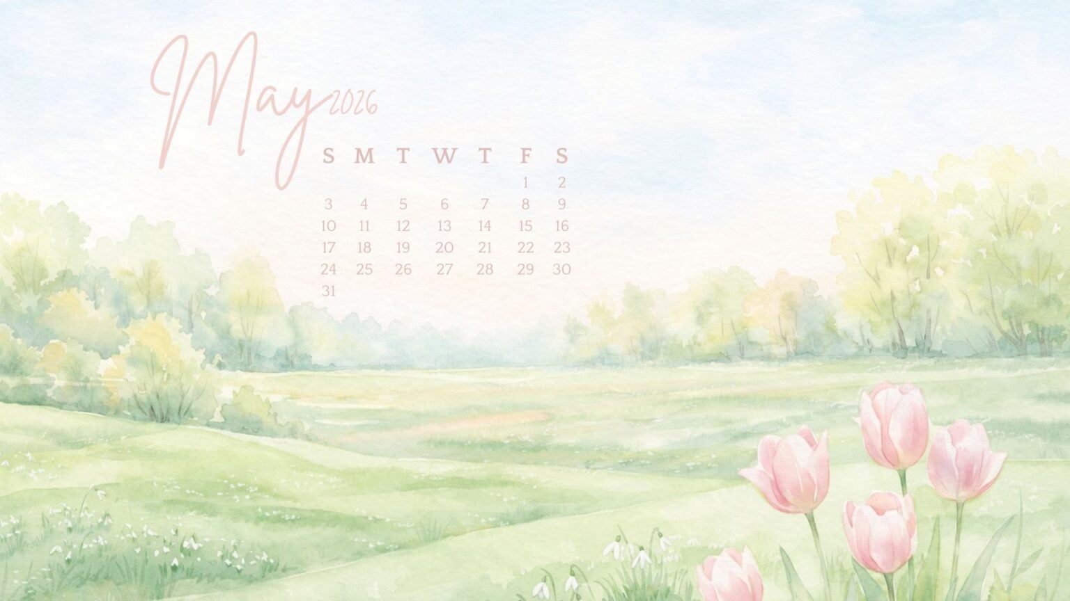 30 Free May 2026 Desktop Calendar Backgrounds